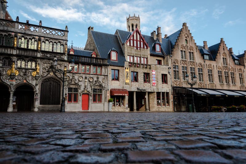Cobbled Square with Old Buildings Editorial Stock Photo - Image of ...