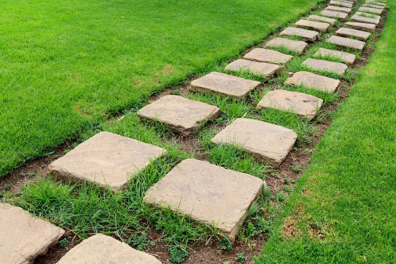 Cobbled stone path stock image. Image of grass, alley - 51485447