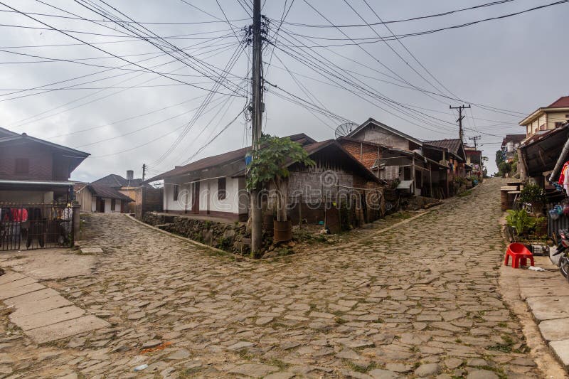 Cobbled Streets in Phongsali, La Stock Photo - Image of stone, ancient ...