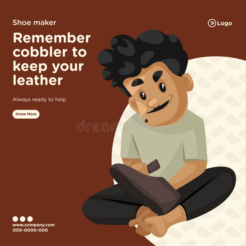 Banner Design of Shoes Maker Cobbler Cartoon Stock Vector ...