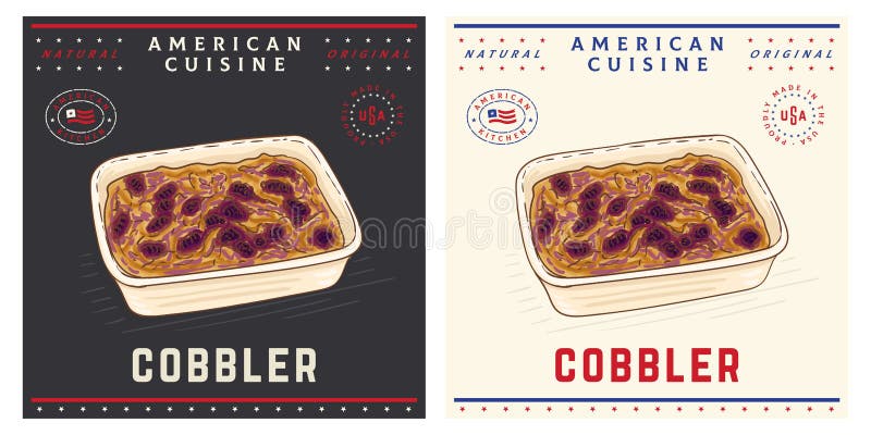 Cobbler Baked Dessert Crisp and Crumble Stock Vector - Illustration of ...