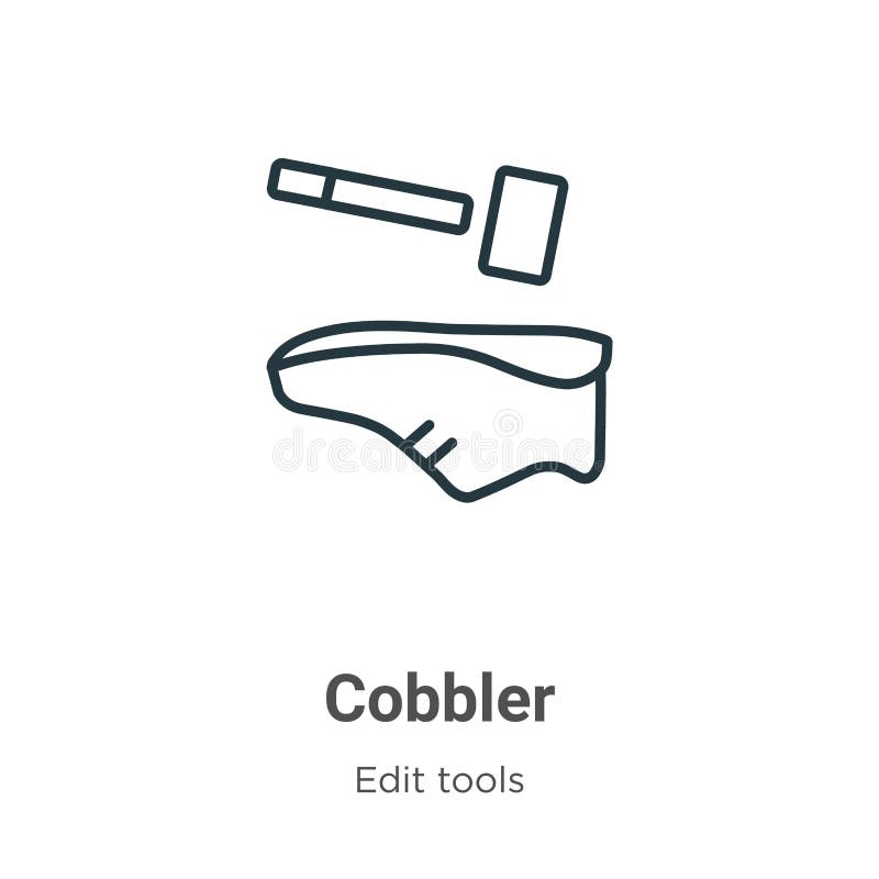 Outline Cobbler Vector Icon. Isolated Black Simple Line Element ...