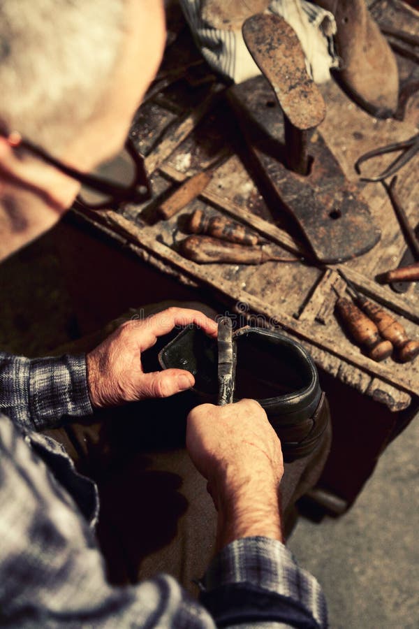 Cobbler at work stock photo. Image of tradition, shoemaker - 28639418