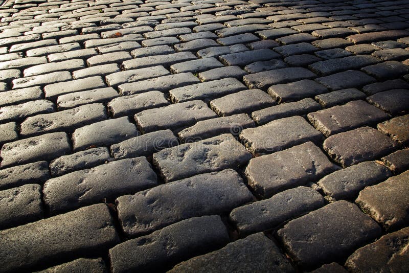 Cobblestone Background with Long Shadows Stock Image - Image of dark ...