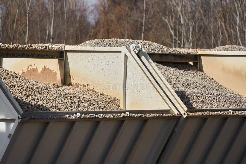 Cobblestone, Ballast Stored in Containers Stock Photo - Image of build ...