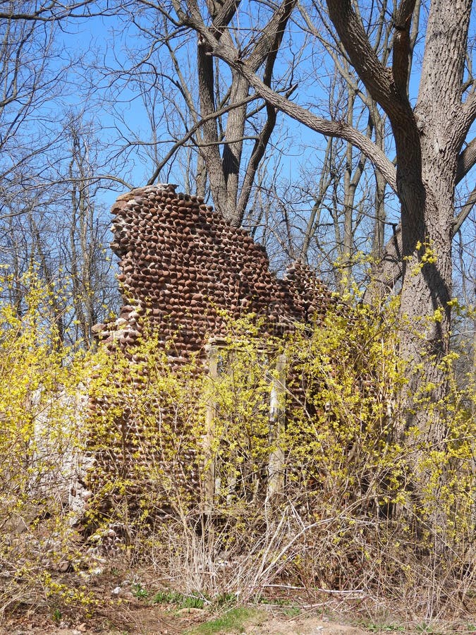 Cobblestone Building Ruins at Sodus Point Lake Ontario Stock Photo ...