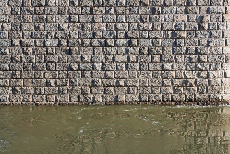 Cobblestone Construction in River Water Stock Image - Image of bridge ...