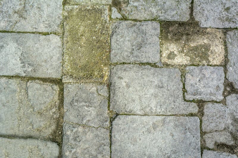 Cobblestone with Grass Texture Stock Image - Image of closeup, concrete ...