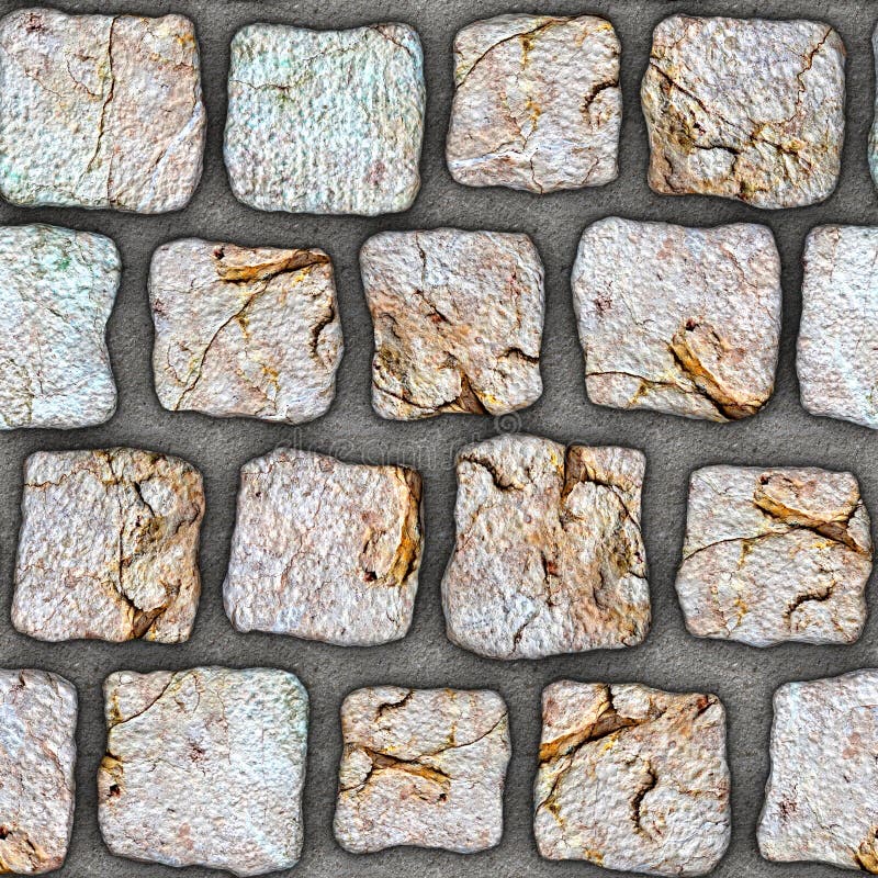 S065 Seamless Texture - Cobblestone Pavers Stock Illustration ...