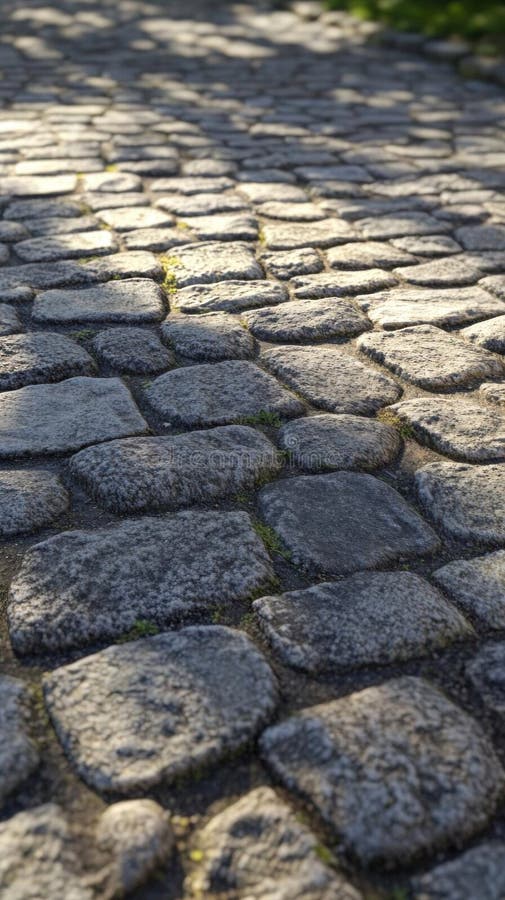 Cobblestone Path Leads through Sunny Garden with Pathway, Stone, and ...