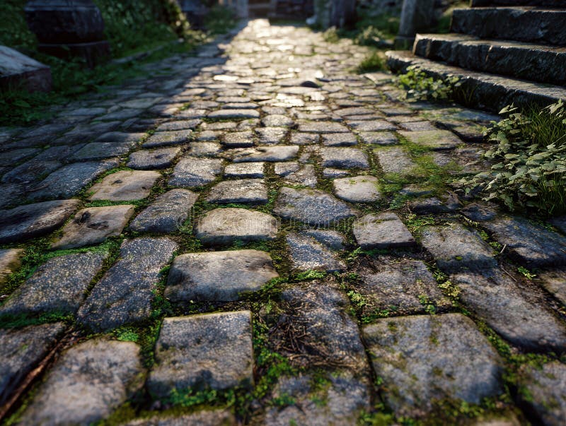 Cobblestone Natural Stone with Sand Joints. Background Image Stock ...