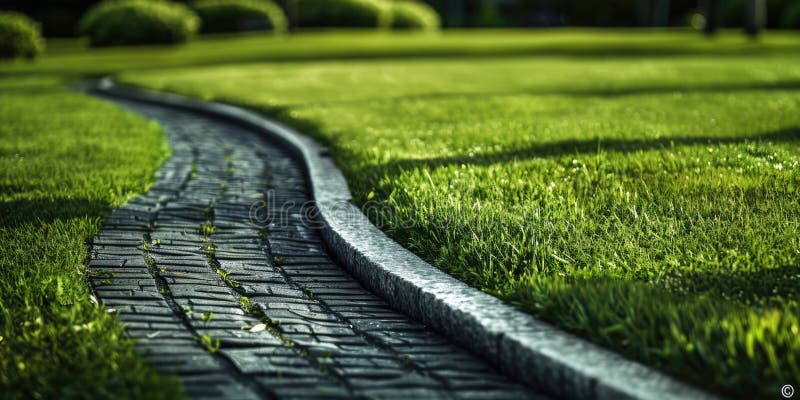 Cobblestone Pathway in Garden Stock Image - Image of walkway ...