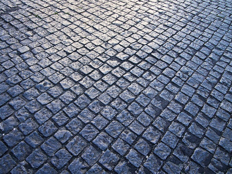 Cobblestone Pattern with Light Stock Photo - Image of reflections ...