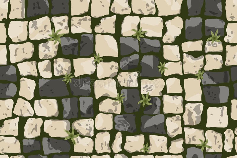 Cobblestone Pavement of Small Light Stone in Portuguese Style, Seamless ...