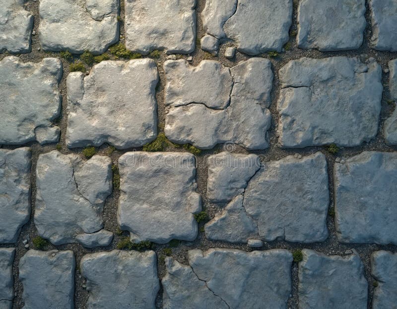 Cobblestone Pavement Texture with Rough Granite Blocks, Small Gaps ...