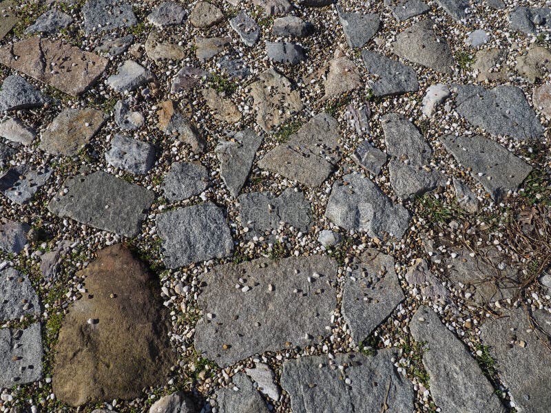 Cobblestone Road. Large Stones on Road. Background from Big Stones ...