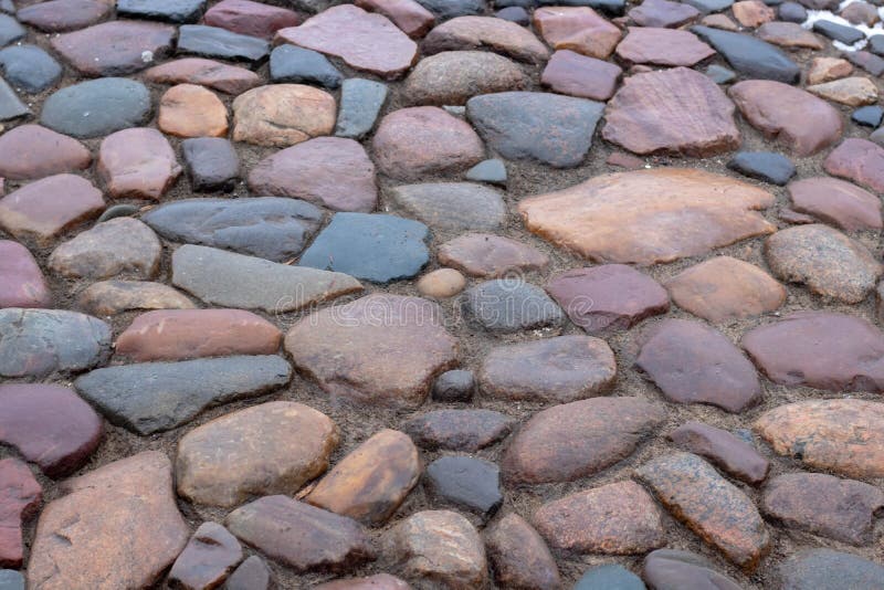 Cobblestone Road. Multicolored Cobblestone Texture Stock Photo - Image ...