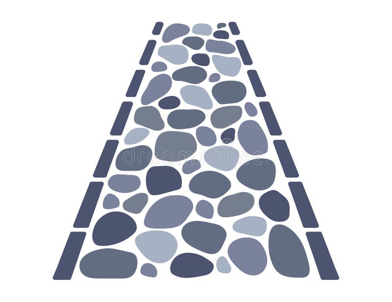 Cobblestone Road, Stone Texture. Vector Sidewalk, Old Garden Path Stock ...