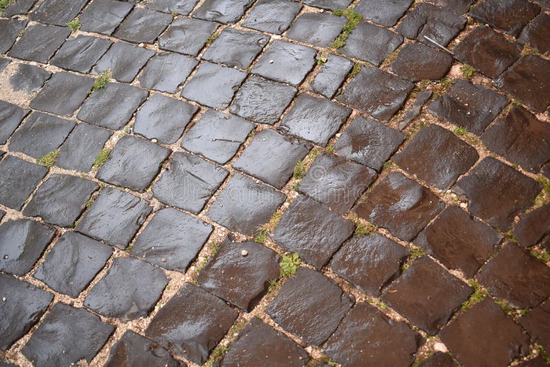 Cobblestone, Road Surface, Grass, Pattern Picture. Image: 136625452