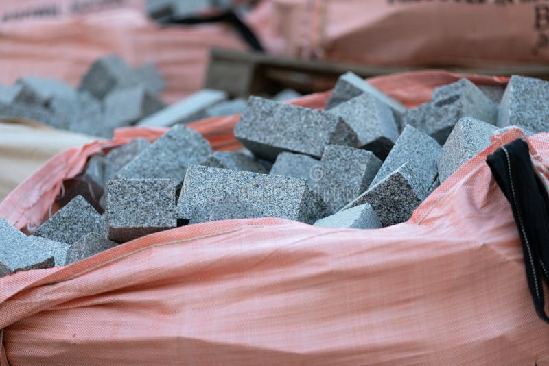 Cobblestone Sidewalk Construction Stock Image - Image of perspective ...