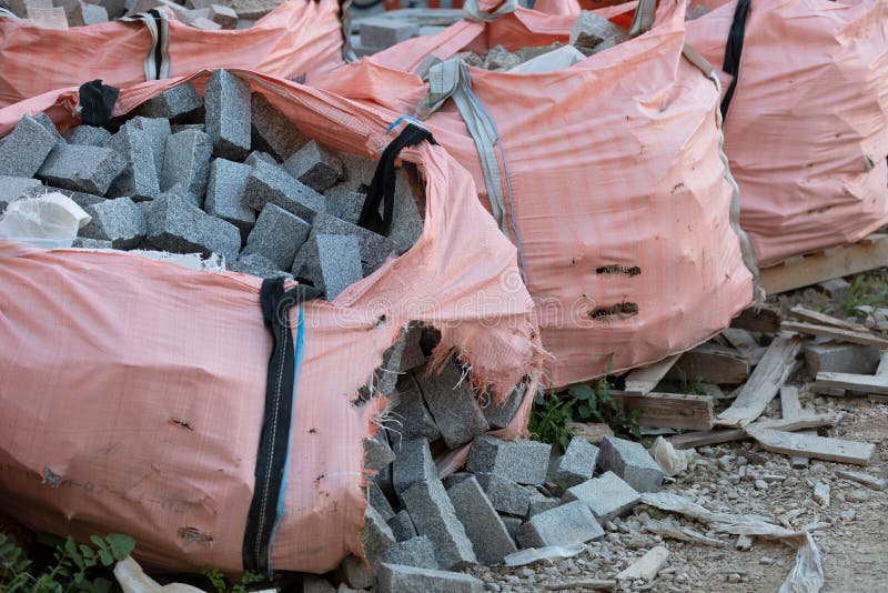 Cobblestone Sidewalk Construction Stock Image - Image of exterior ...