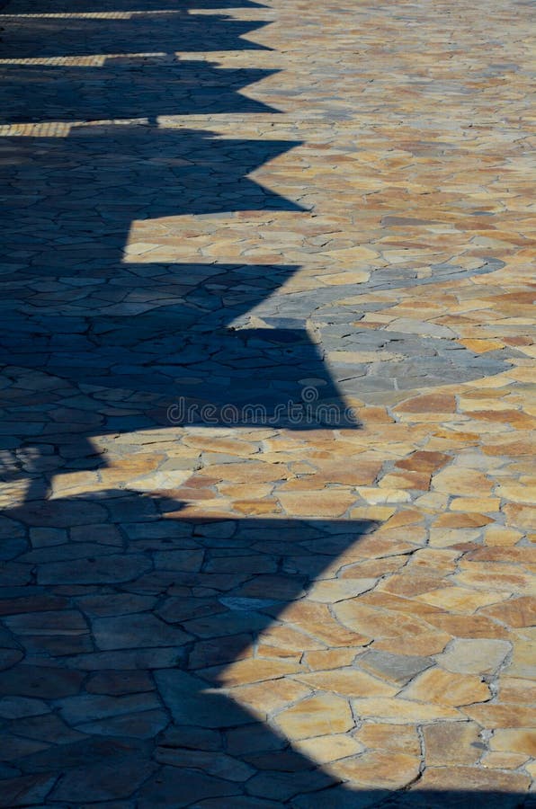 Cobblestone Walkway with Shadows Stock Photo - Image of cobblestone ...
