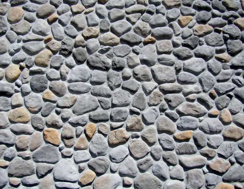 River Rock Cobblestone Wall Background Stock Photo - Image of decor ...