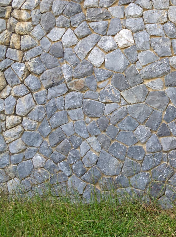 Cobblestone wall stock image. Image of grass, blue, irregular - 36084343