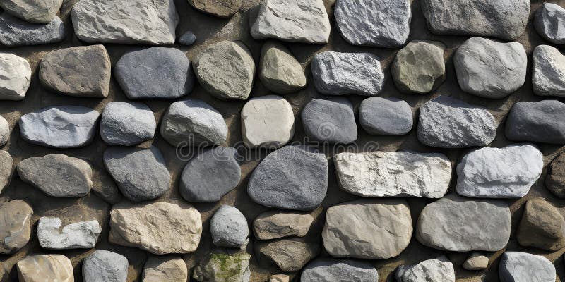 Cobblestone Wall Texture: a Seamless Pattern of Rustic Stones Stock ...