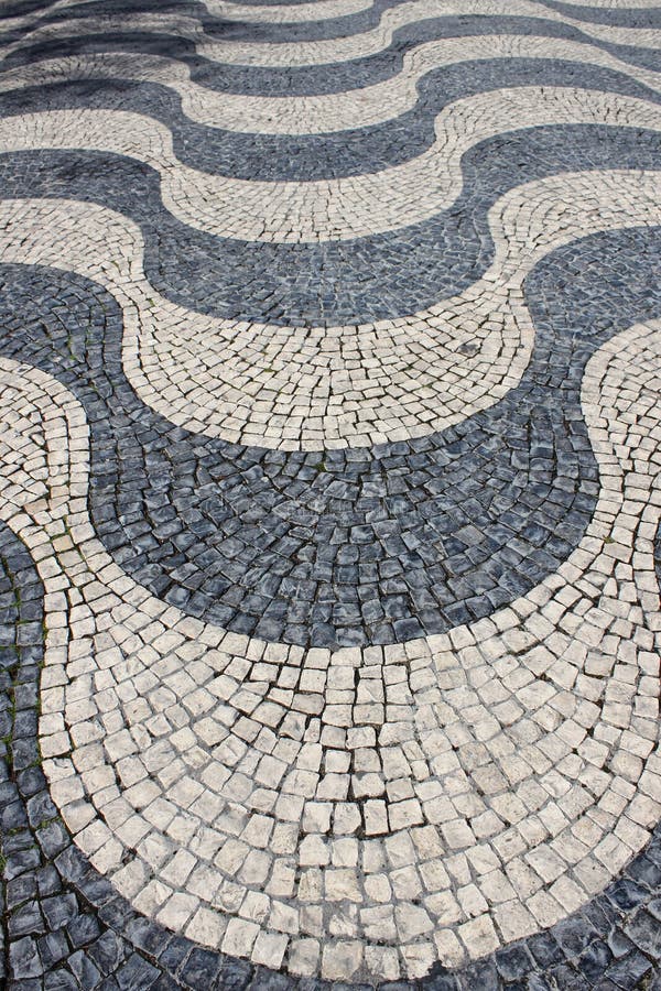 Cobblestone Wave Design Pavement in Square Stock Photo - Image of ...