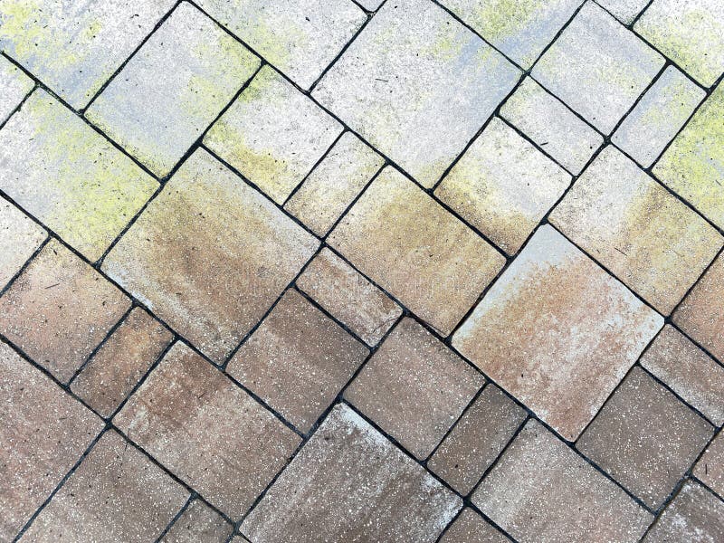 Cobblestone Weathered Sidewalk Stone Brick Pattern Diagonal Driveway ...