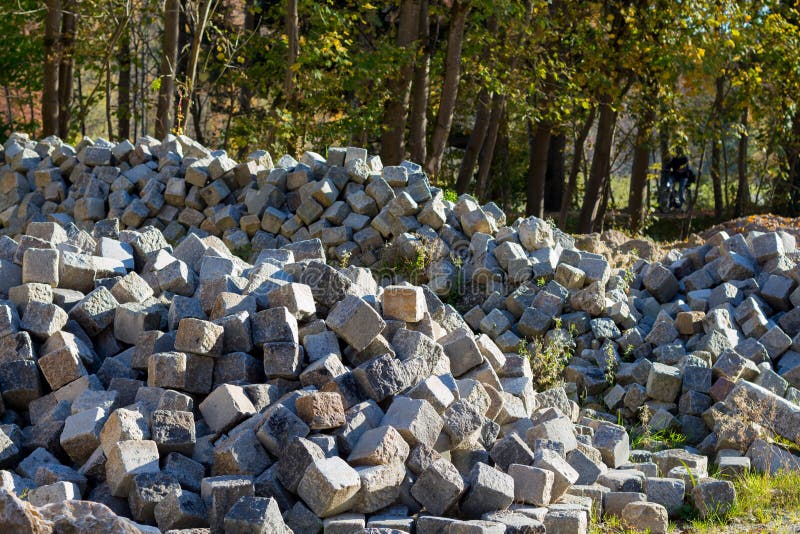 Cobblestones on a Construction Site. Stock Photo - Image of site ...