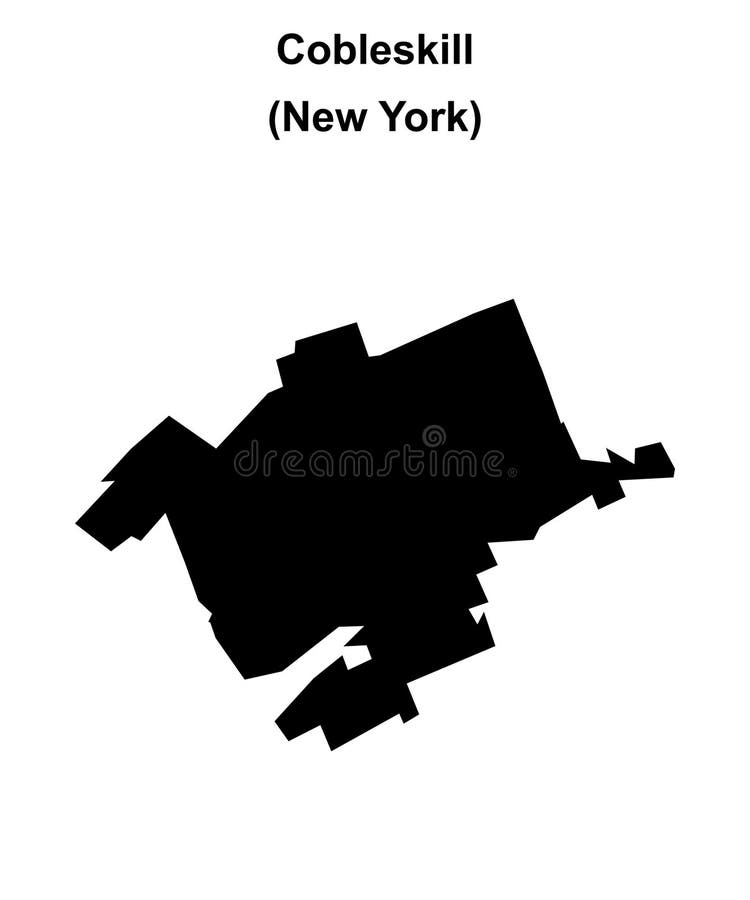Cobleskill outline map stock vector. Illustration of boundary - 387615228