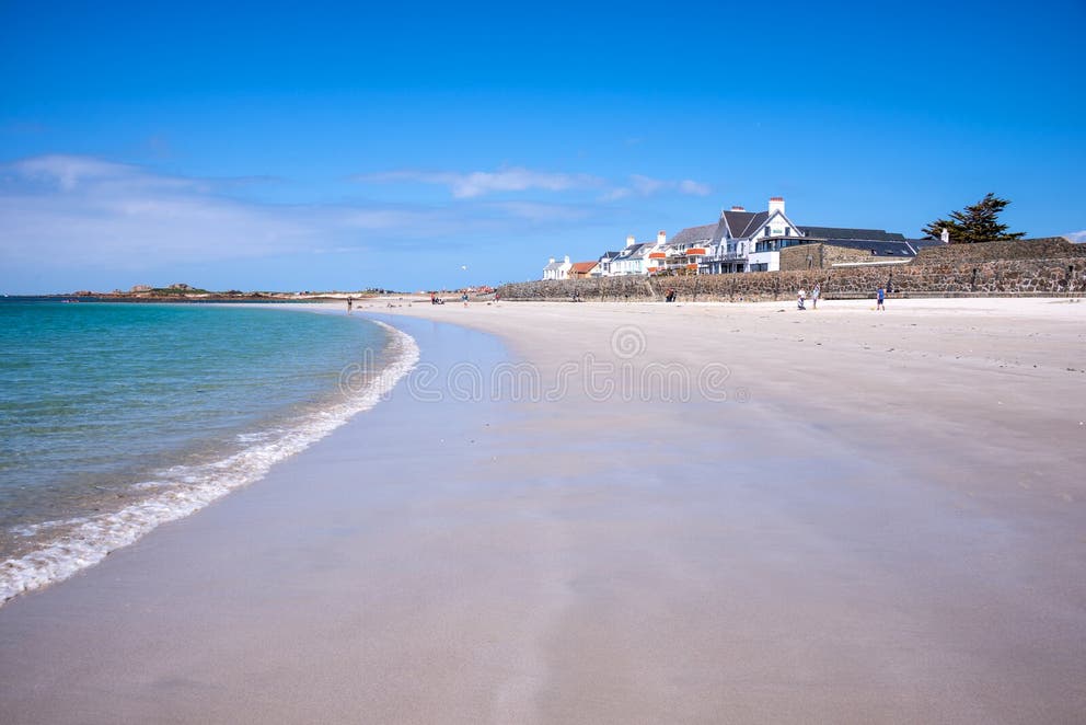 Cobo Beach Landscape, Guernsey Editorial Stock Image - Image of channel ...