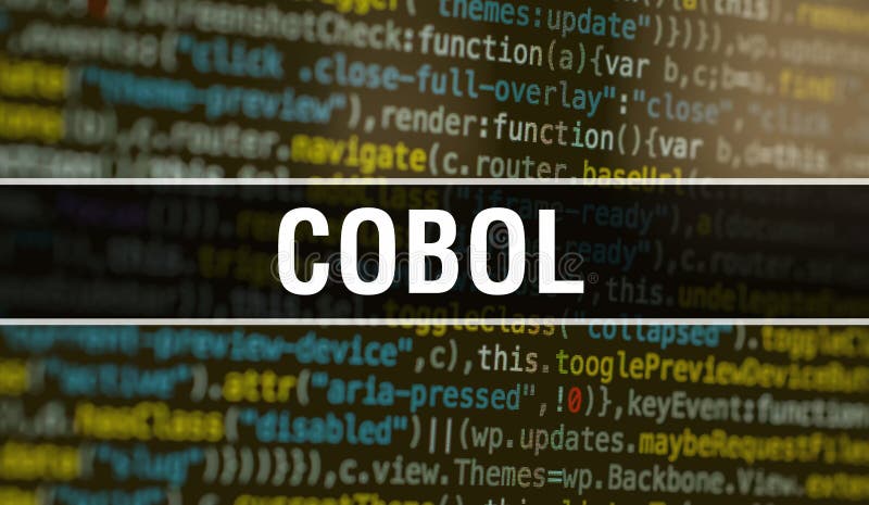 Cobol With Abstract Technology Binary Code Backgrounddigital Binary Data And Secure Data
