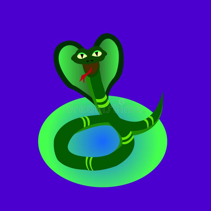 Blue Cobra Snake Cartoon Icon Vector Illustration Stock Vector ...