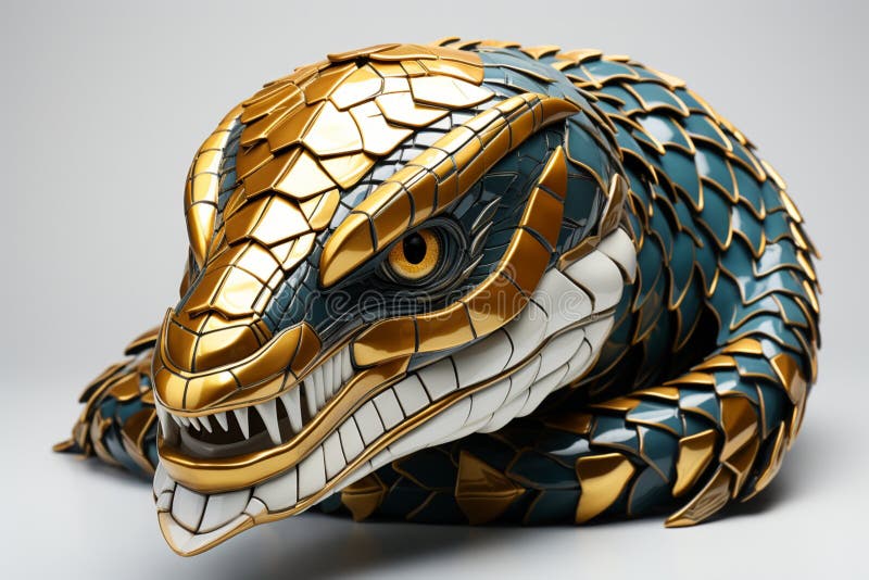 Cobra Head Plate stock illustration. Illustration of gold - 302525149