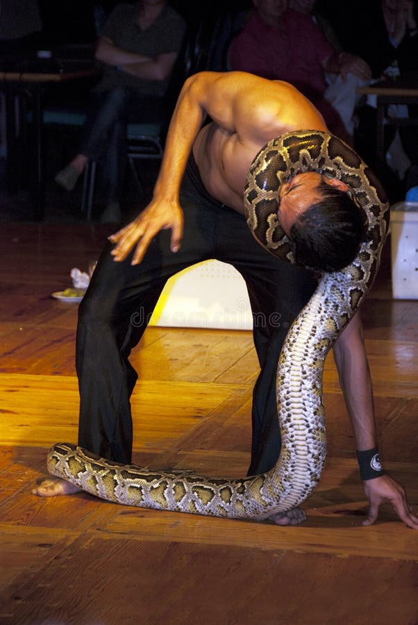 Cobra man spectacle editorial photography. Image of defensive - 13155787