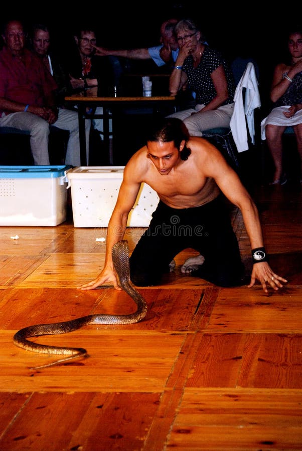 Cobra man spectacle editorial photography. Image of creature - 13261692