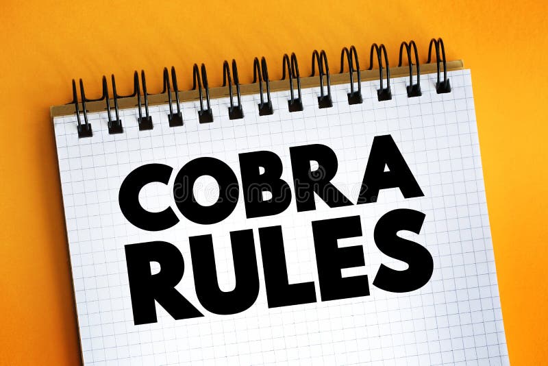 Cobra Rules Text on Notepad, Concept Background Stock Image - Image of ...