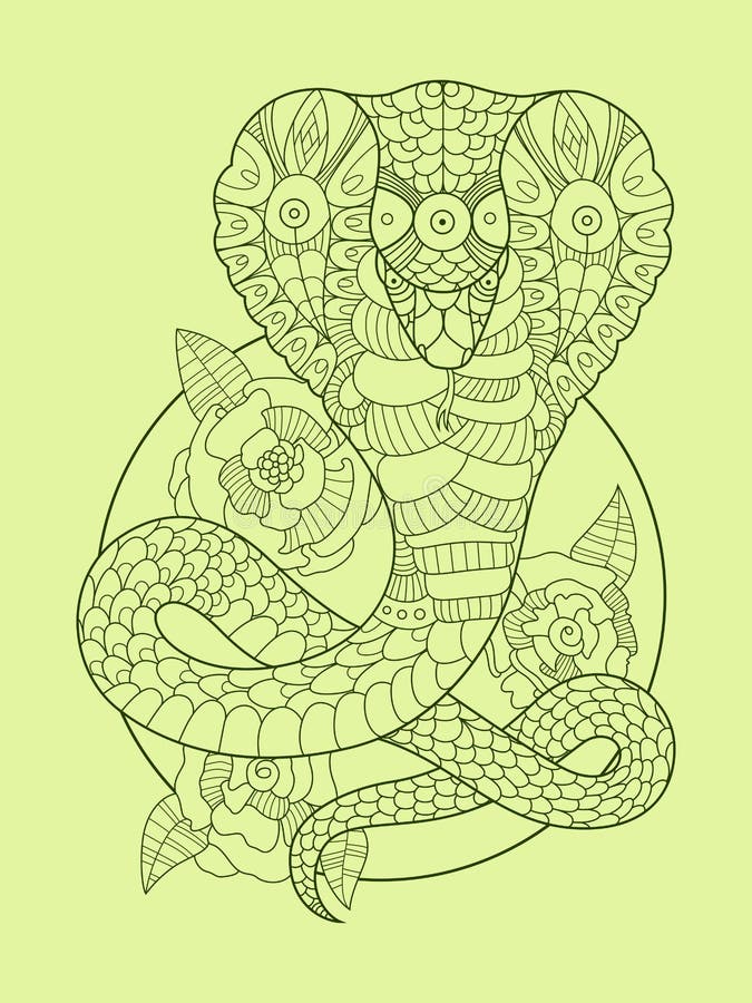 Cobra Snake Color Drawing Vector Stock Vector - Illustration of design ...