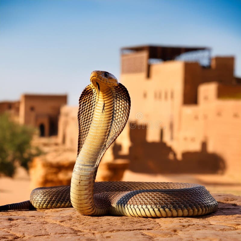 Cobra Snake in Desert, AI Generated Stock Illustration - Illustration ...