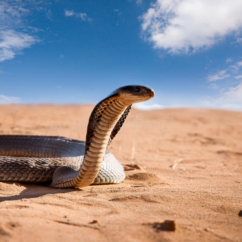 A Cobra Snake in the Desert, AI Generated Stock Illustration ...