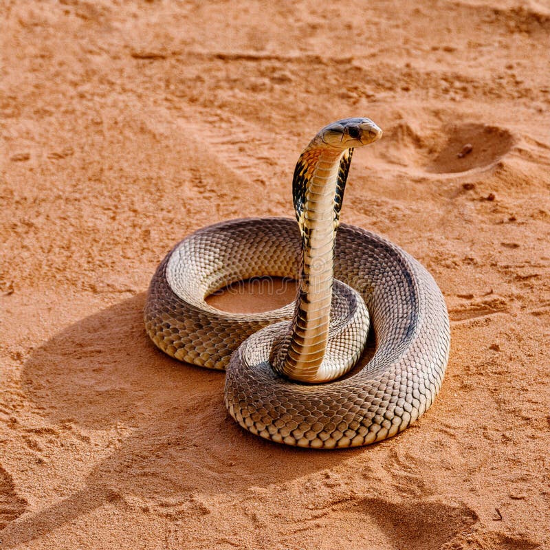 A Cobra Snake in the Desert, AI Generated Stock Illustration ...