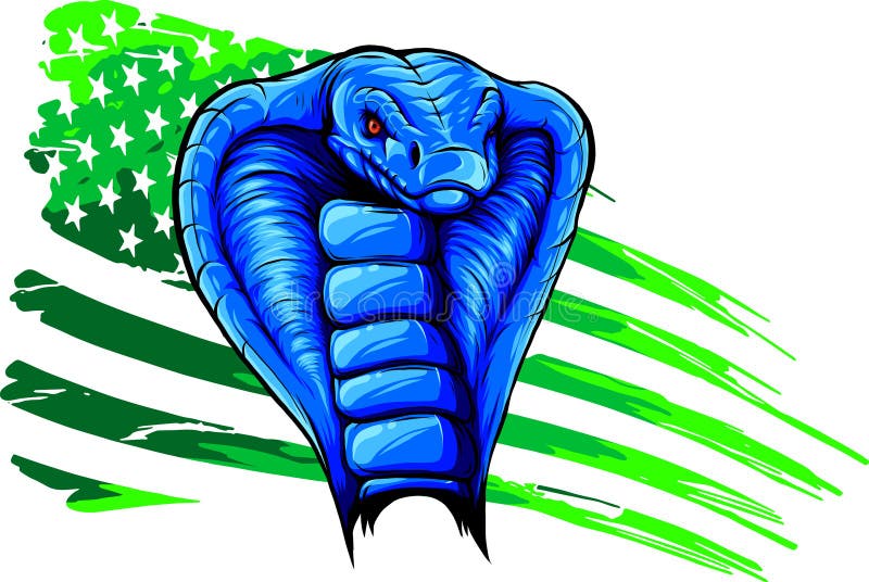 Cobra Snake Mascot with American Flag on White Background Stock Vector ...
