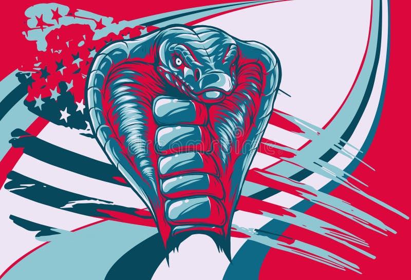 Cobra Snake Mascot with American Flag on White Background Stock Vector ...