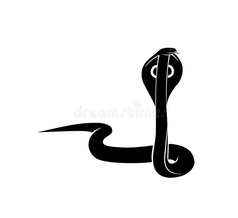 Silhouette of a Cobra Viper Snake Drawn in Black by Various Lines ...