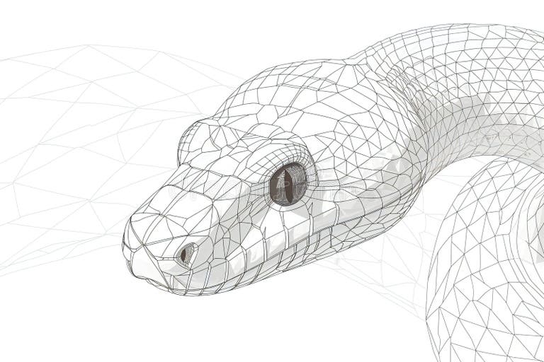 Cobra Snake in Wireframe Style Isolated on White Stock Illustration ...