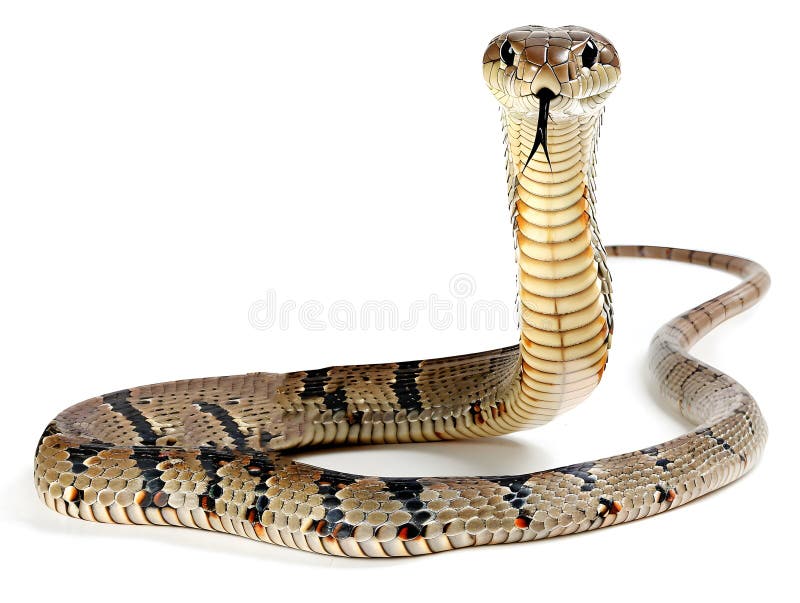 Cobra in Striking Pose on White Background Stock Illustration ...