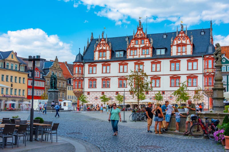 Coburg, Germany, August 10, 2022: Stadthaus in German Town Cobur ...